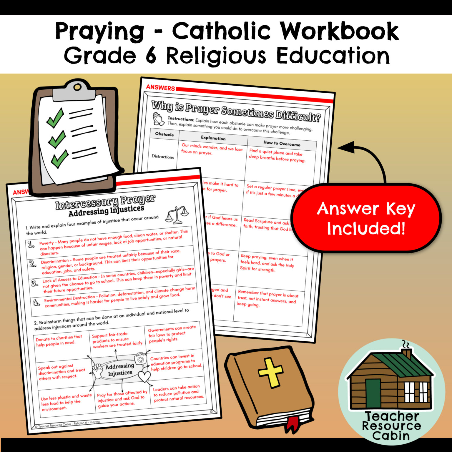 Praying - Catholic Workbook (Grade 6 Religious Education) - Teacher ...