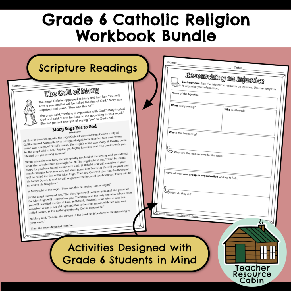 Grade 6 Catholic Religion Workbooks - Teacher Resource Cabin