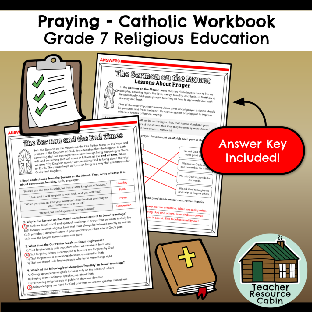 Praying - Catholic Workbook (Grade 7 Religious Education) - Teacher ...