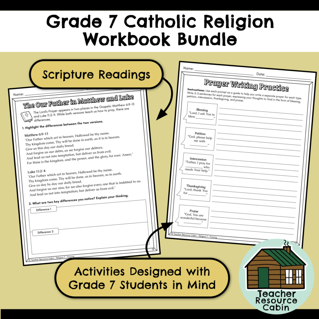 Grade 7 Catholic Religion Workbooks - Teacher Resource Cabin