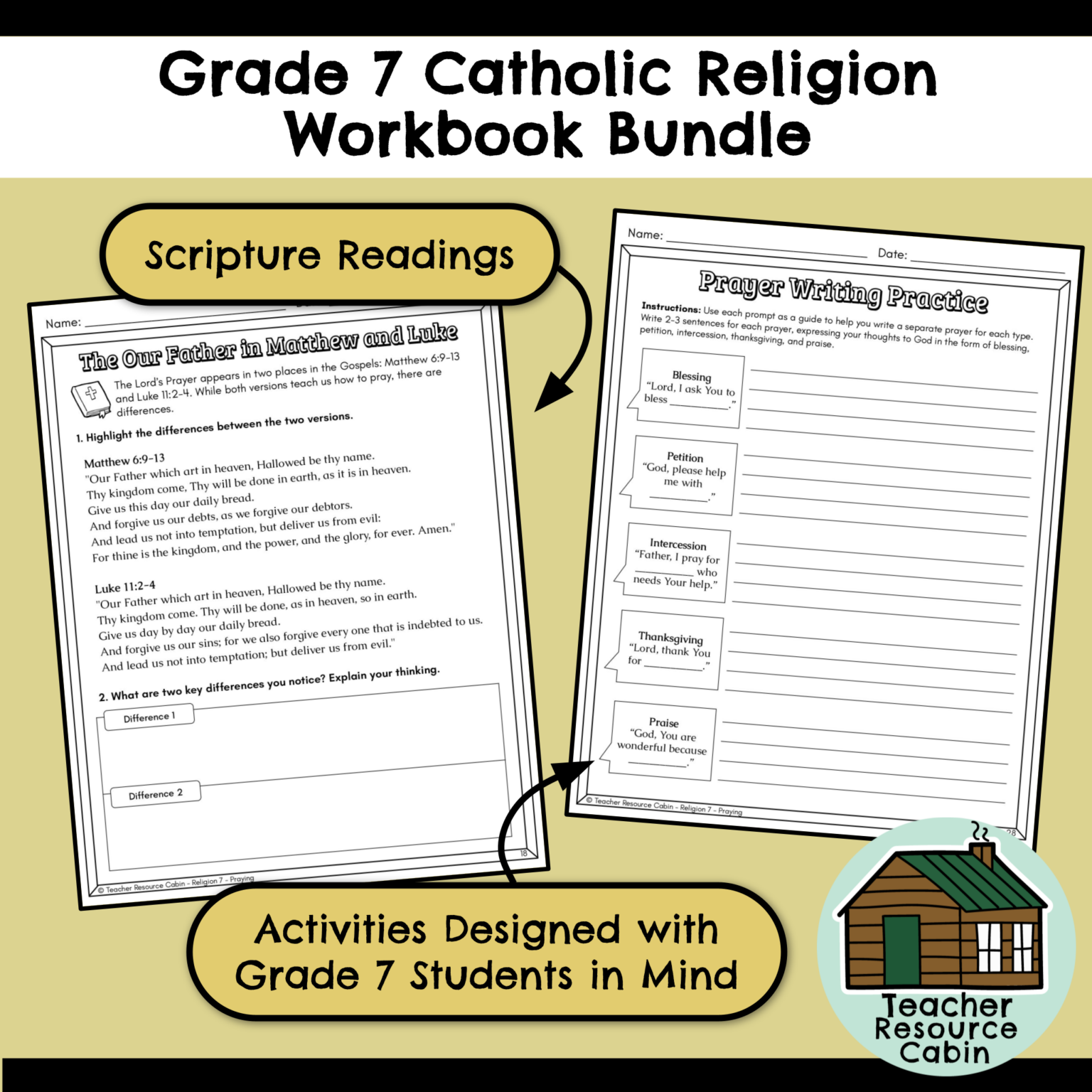 Grade 7 Catholic Religion Workbooks - Teacher Resource Cabin