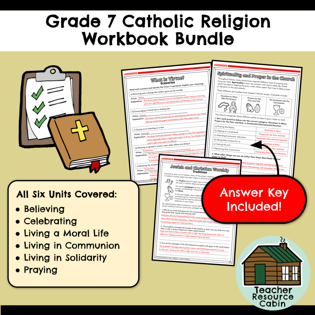 Grade 7 Catholic Religion Workbooks - Teacher Resource Cabin