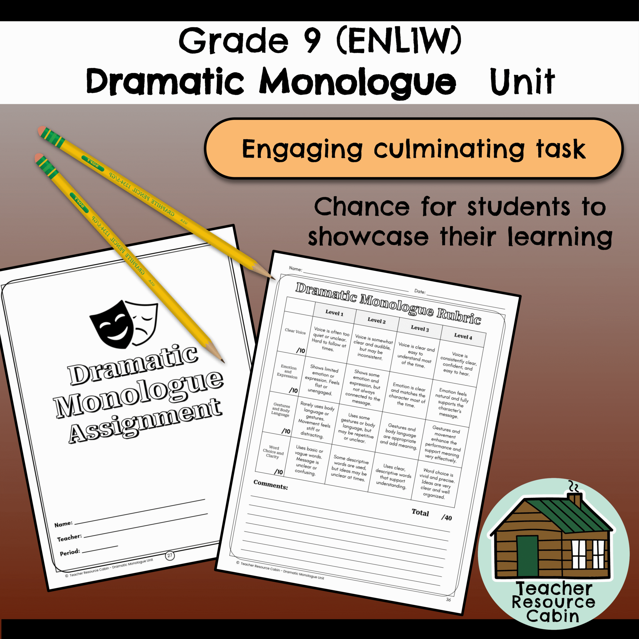 Dramatic Monologue Unit - Grade 9 English ENL1W (Printable + Google ...