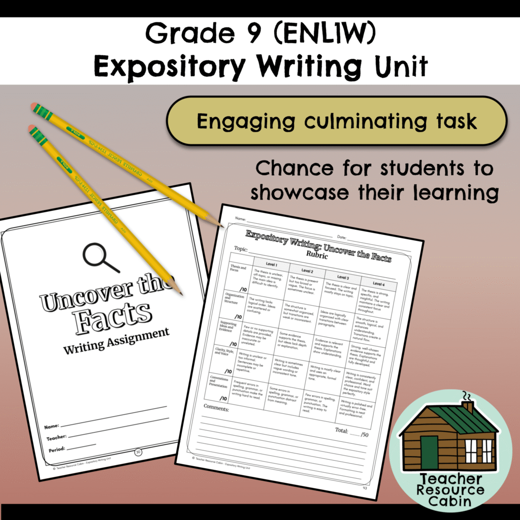 Expository Writing Unit - Grade 9 English ENL1W (Printable + Google ...