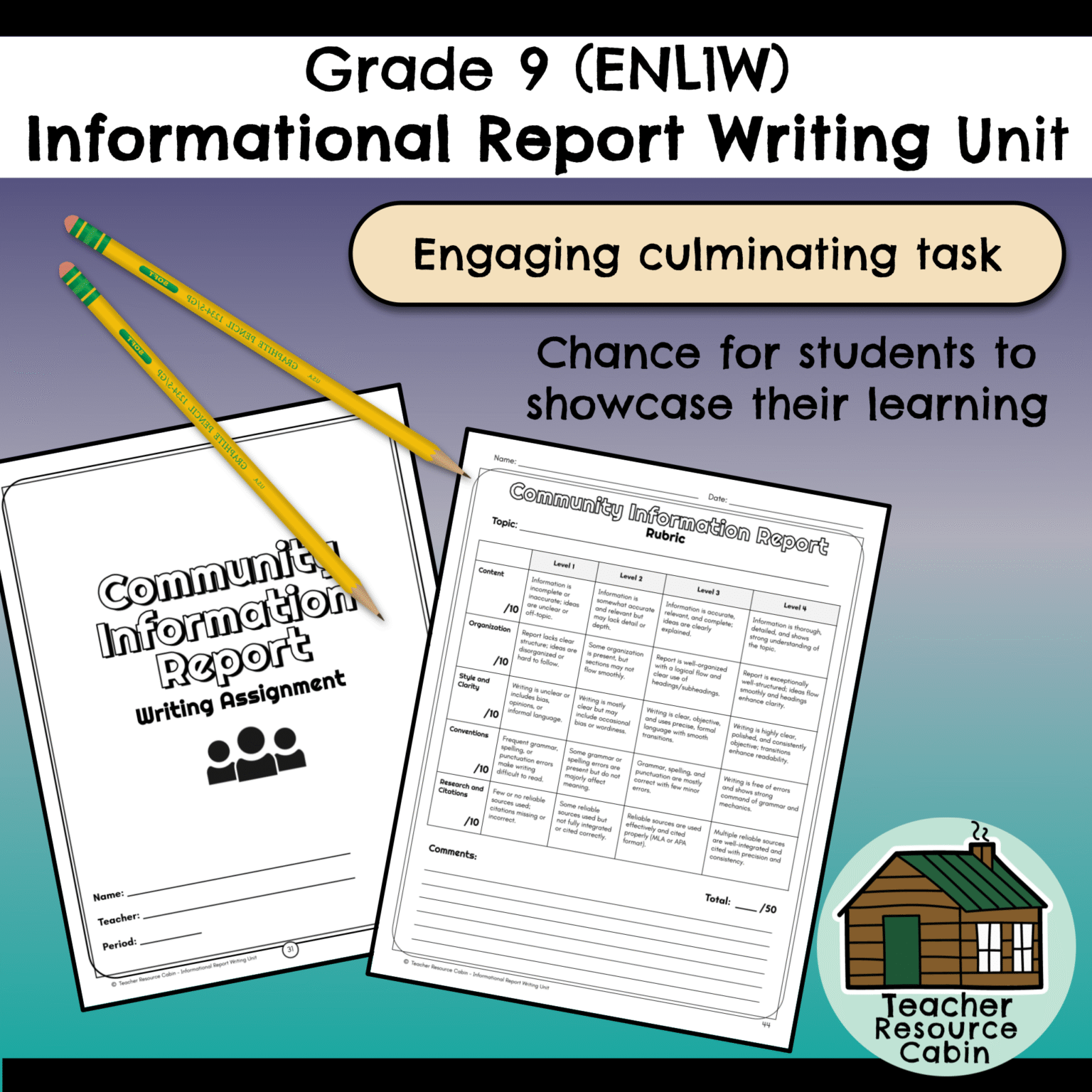 Informational Report Unit - Grade 9 English ENL1W (Printable + Google ...