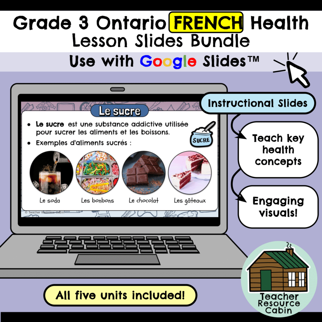 Grade 3 Ontario FRENCH HEALTH Lesson Slides for Google Slides ...