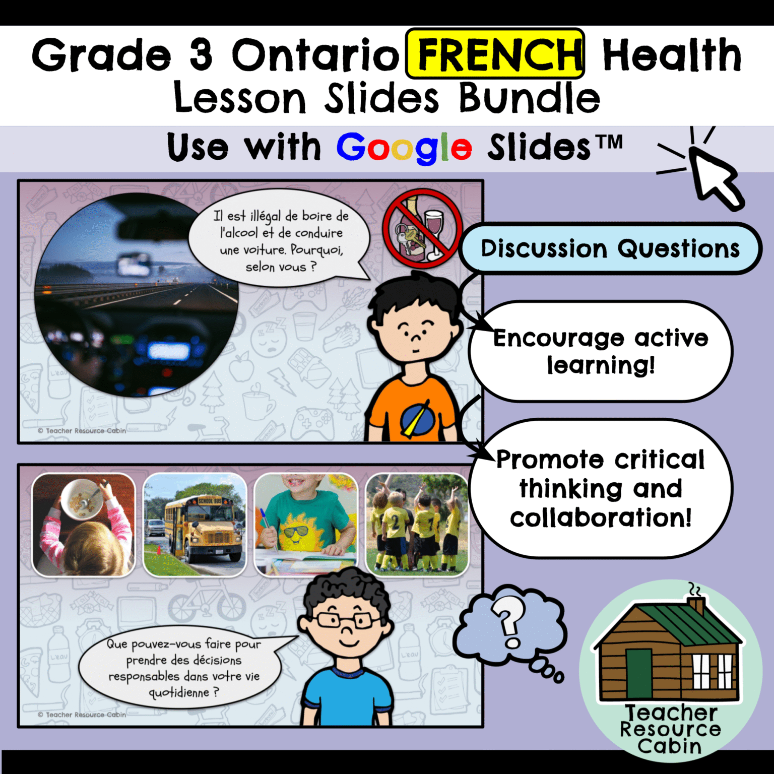 Grade 3 Ontario FRENCH HEALTH Lesson Slides for Google Slides ...