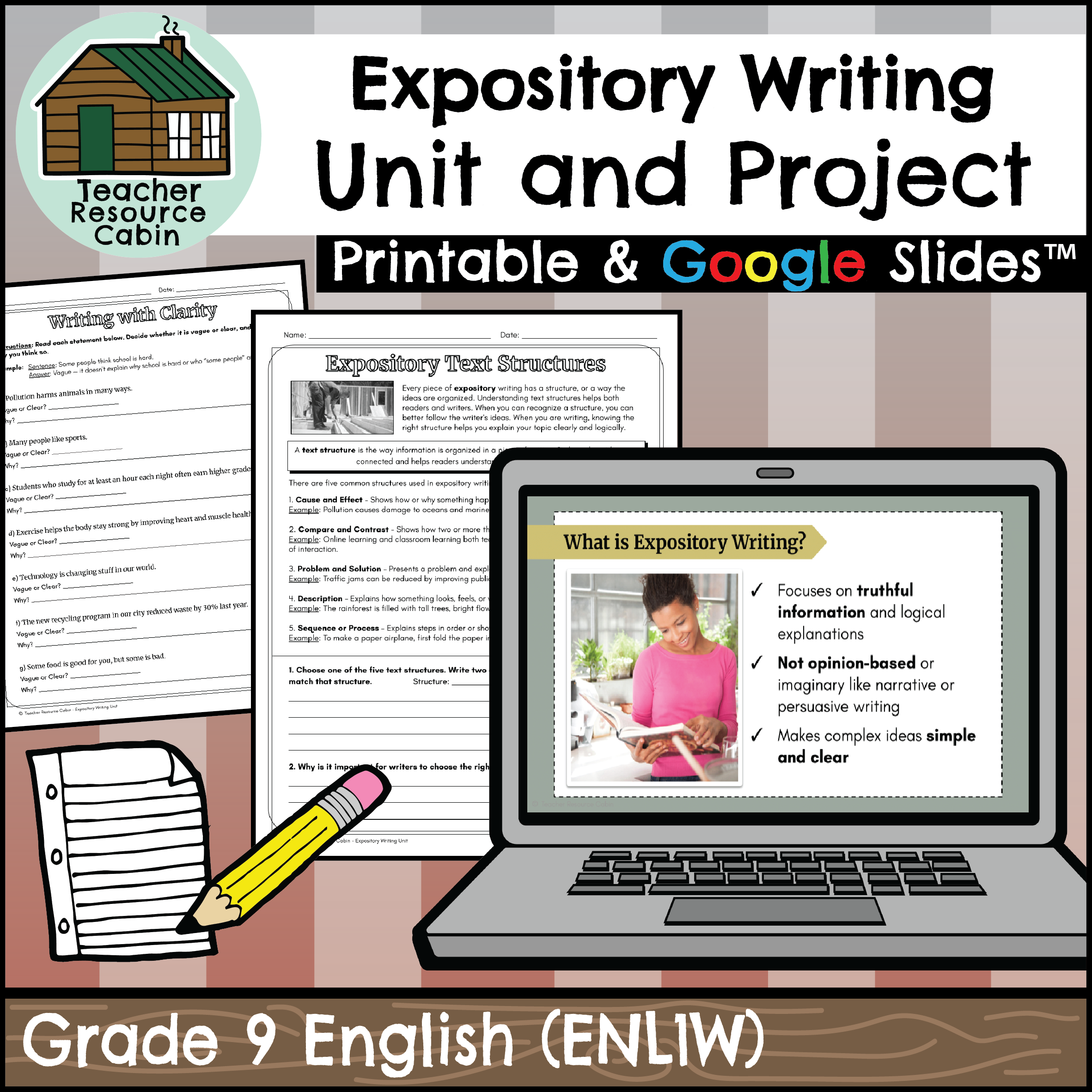 Expository Writing Unit - Grade 9 English ENL1W (Printable + Google ...