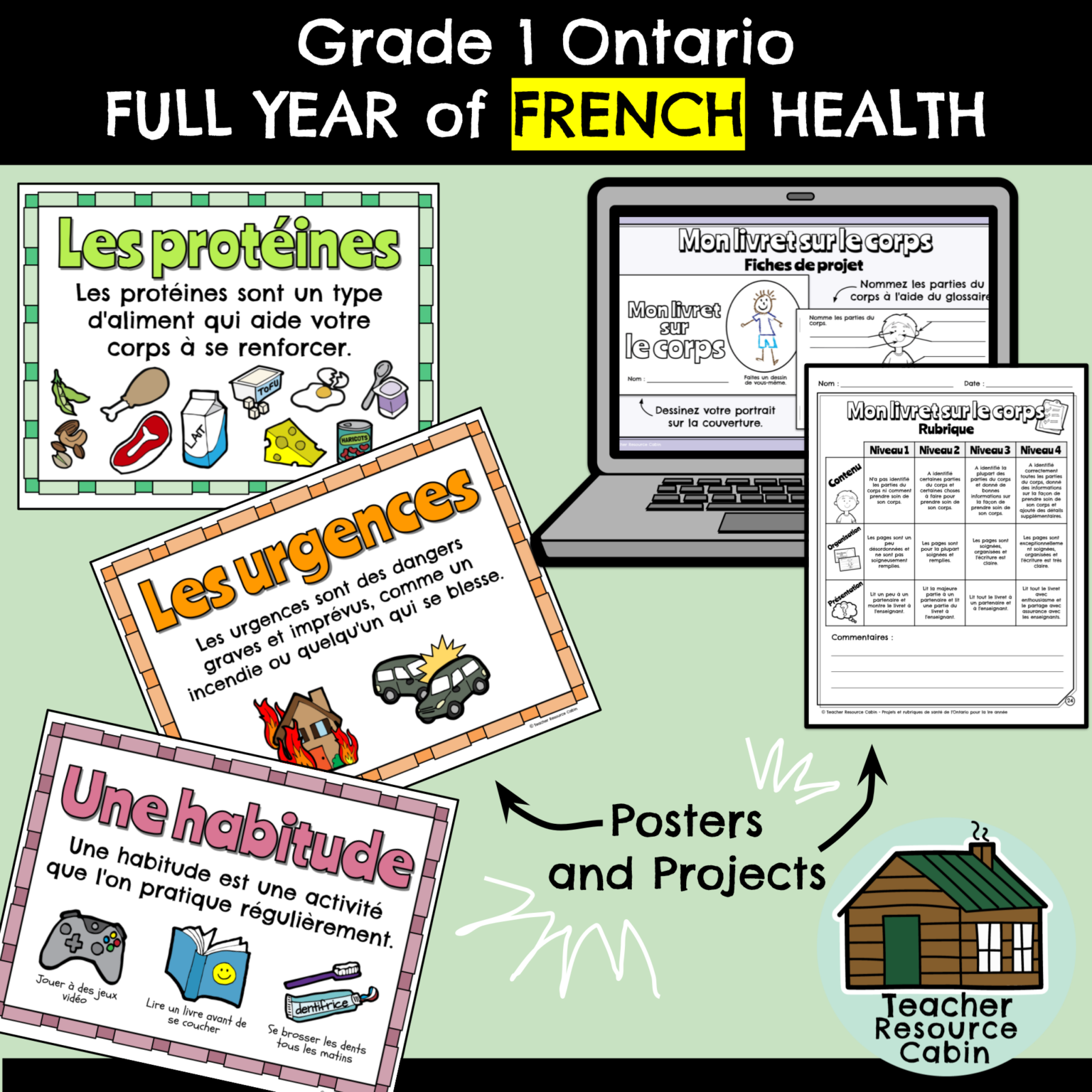 Grade 1 Ontario FRENCH Health Mega Bundle (FULL YEAR) - Teacher ...