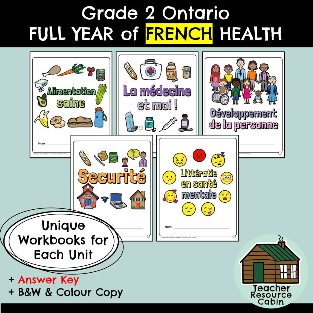 Grade 2 Ontario FRENCH Health Mega Bundle (FULL YEAR) - Teacher ...