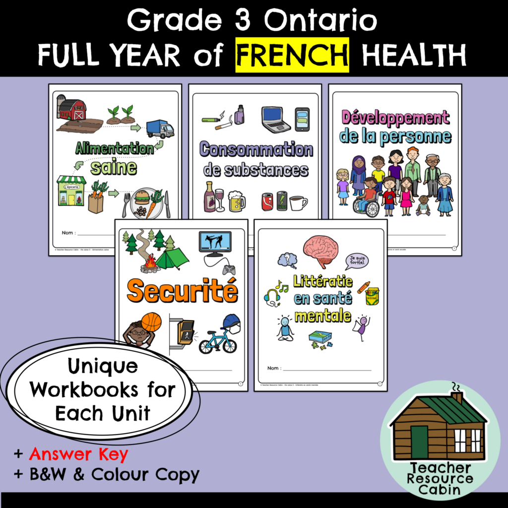 Grade 3 Ontario FRENCH Health Mega Bundle (FULL YEAR) - Teacher ...