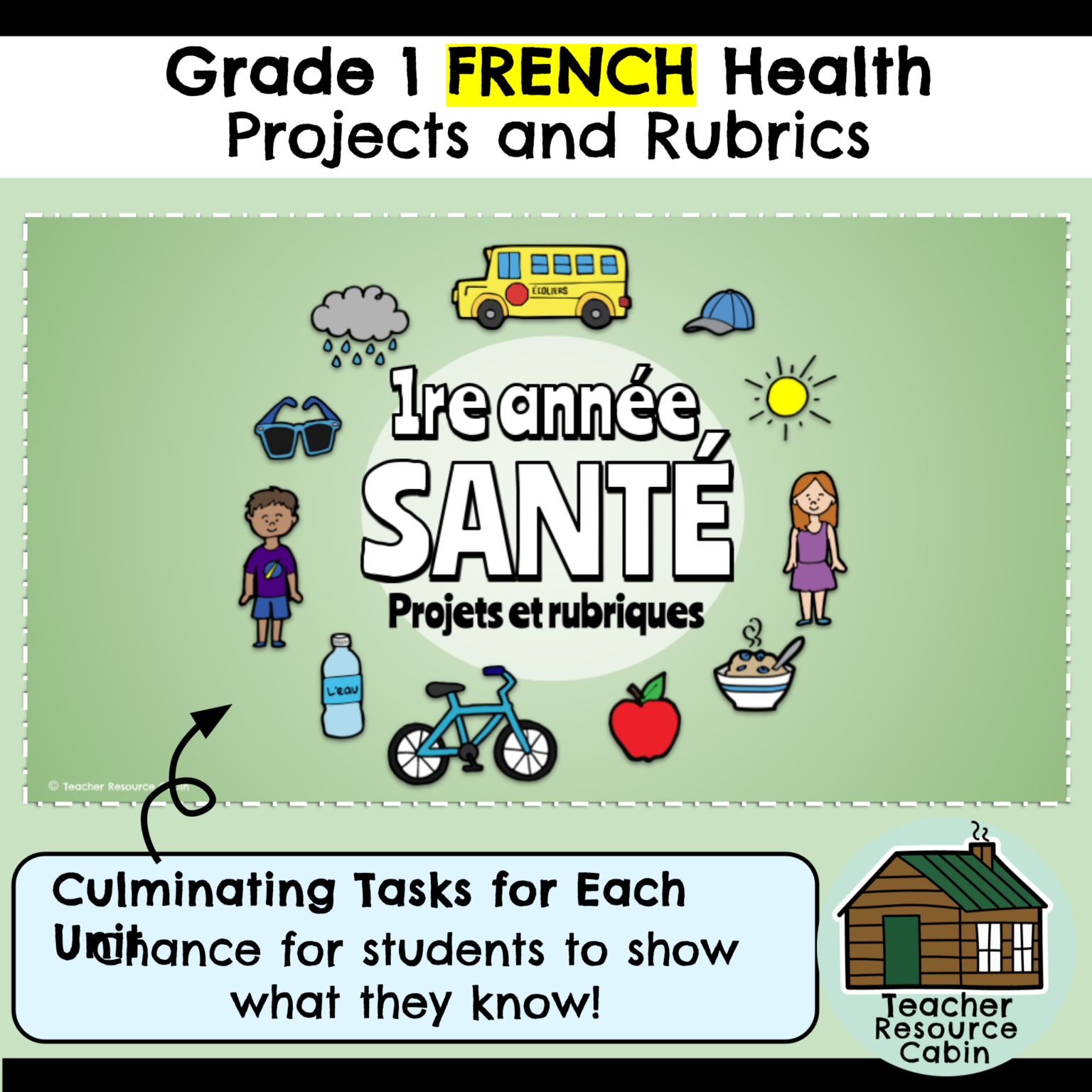 Grade 1 FRENCH Health Projects and Rubrics - Includes Google Slides ...