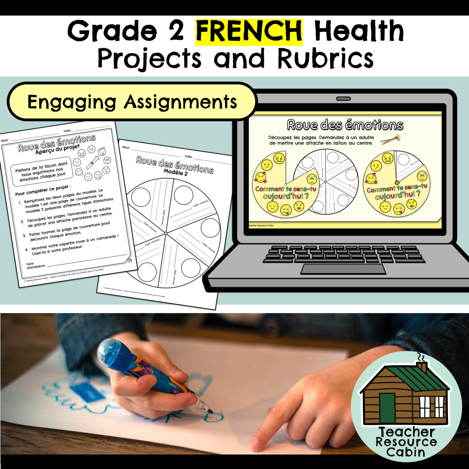 Grade 2 FRENCH Health Projects and Rubrics - Includes Google Slides ...