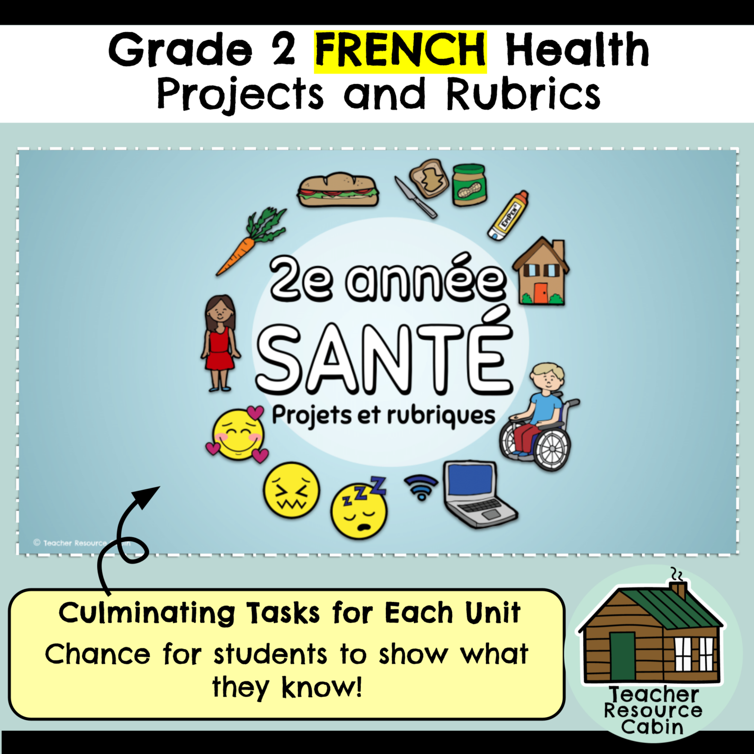 Grade 2 FRENCH Health Projects and Rubrics - Includes Google Slides ...