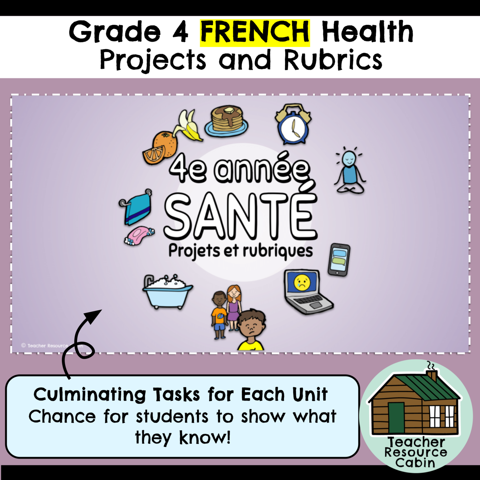 Grade 4 FRENCH Health Projects and Rubrics - Includes Google Slides ...