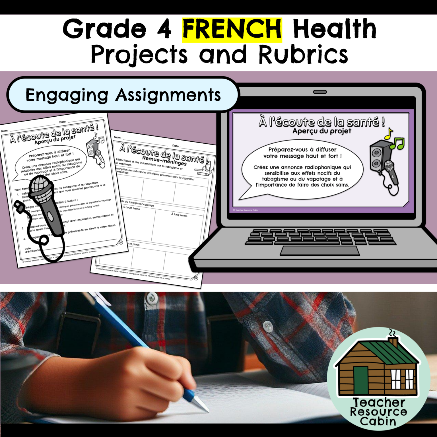 Grade 4 FRENCH Health Projects and Rubrics - Includes Google Slides ...