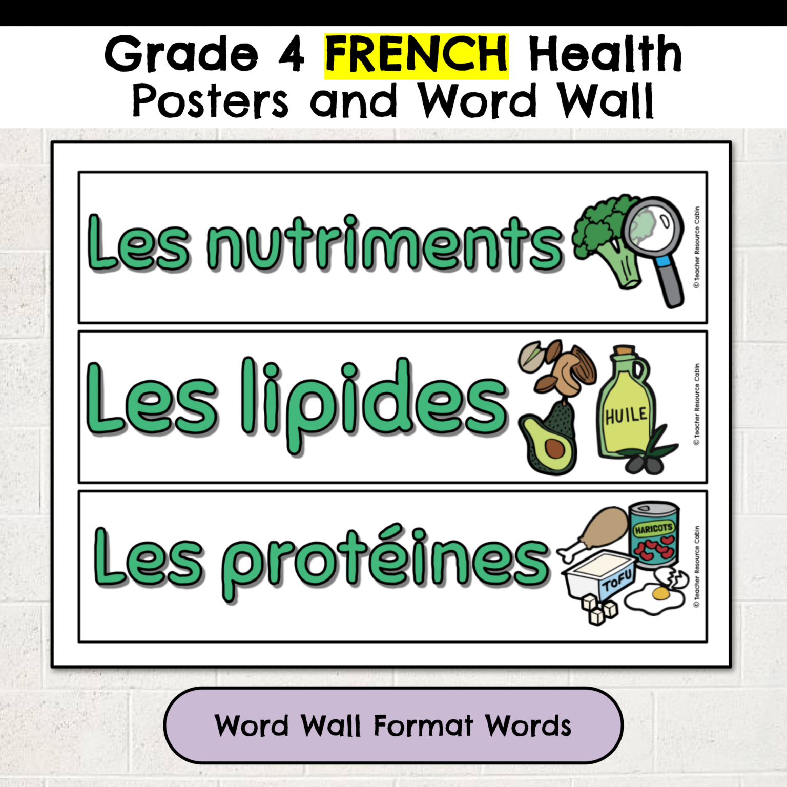 Grade 4 Ontario FRENCH Health Word Wall and Posters - Teacher Resource ...