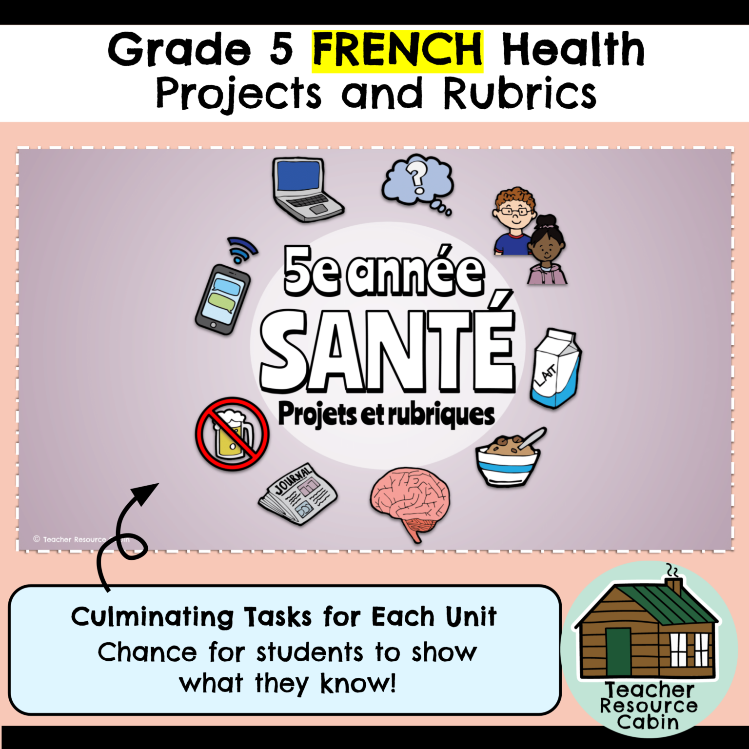 Grade 5 FRENCH Health Projects and Rubrics - Includes Google Slides ...