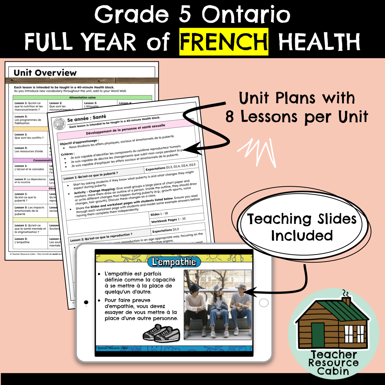 Grade 5 Ontario FRENCH Health Mega Bundle (FULL YEAR) - Teacher ...