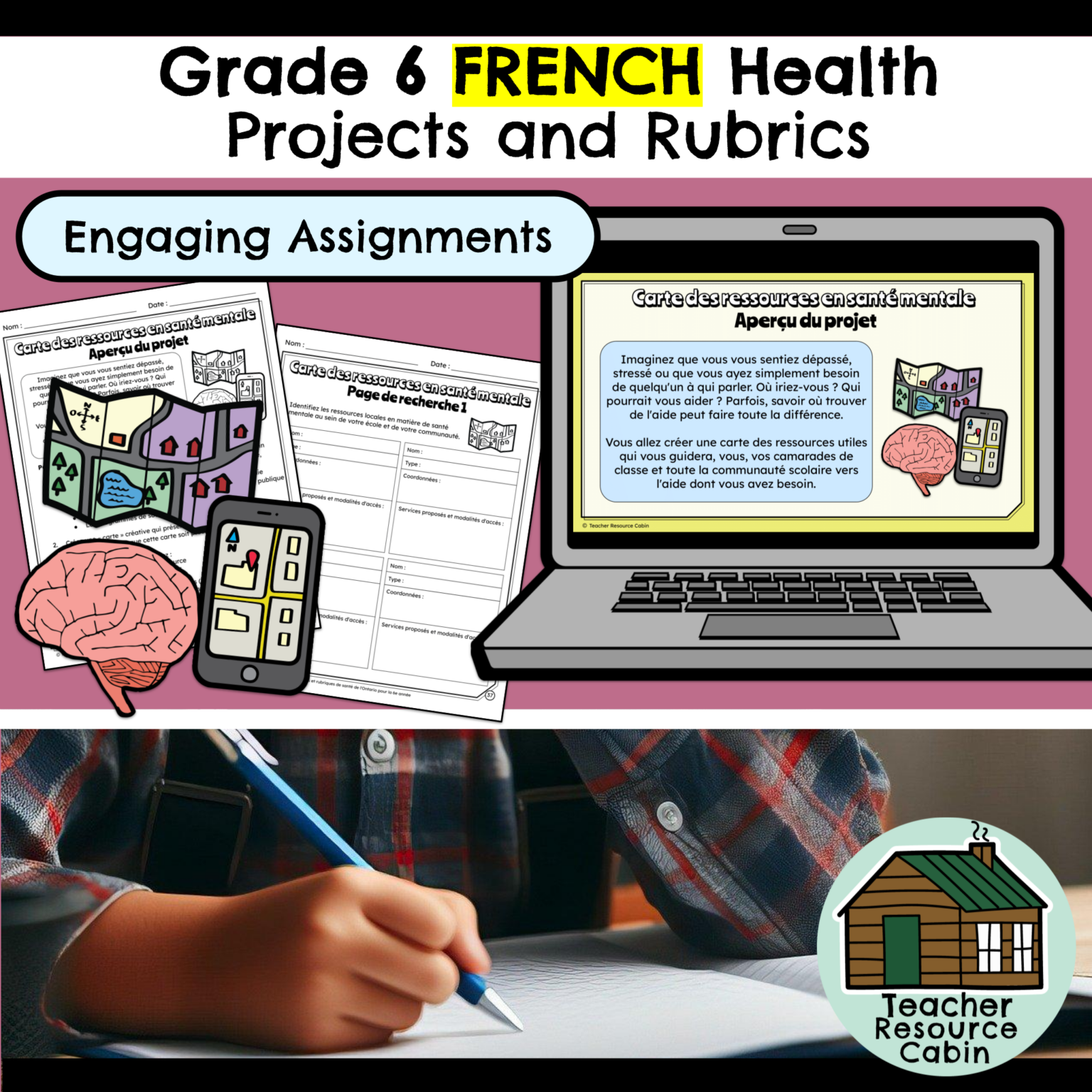 Grade 6 FRENCH Health Projects and Rubrics - Includes Google Slides ...