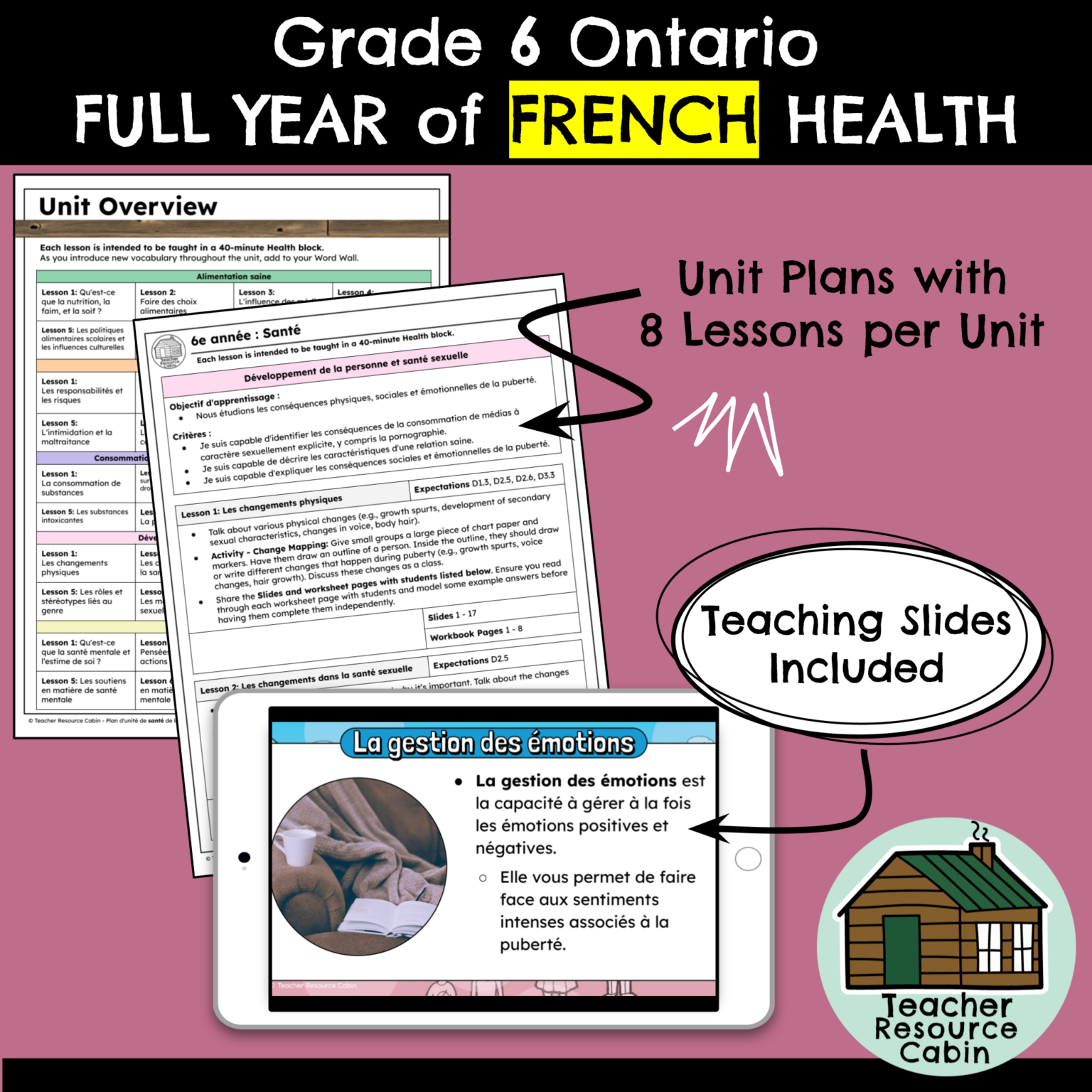 Grade 6 Ontario FRENCH Health Mega Bundle (FULL YEAR) - Teacher ...