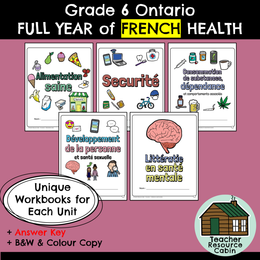 Grade 6 Ontario FRENCH Health Mega Bundle (FULL YEAR) - Teacher ...