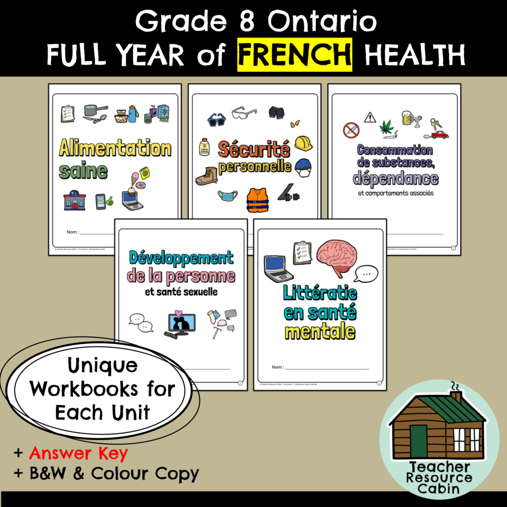 Grade 8 Ontario FRENCH Health Mega Bundle (FULL YEAR) - Teacher ...