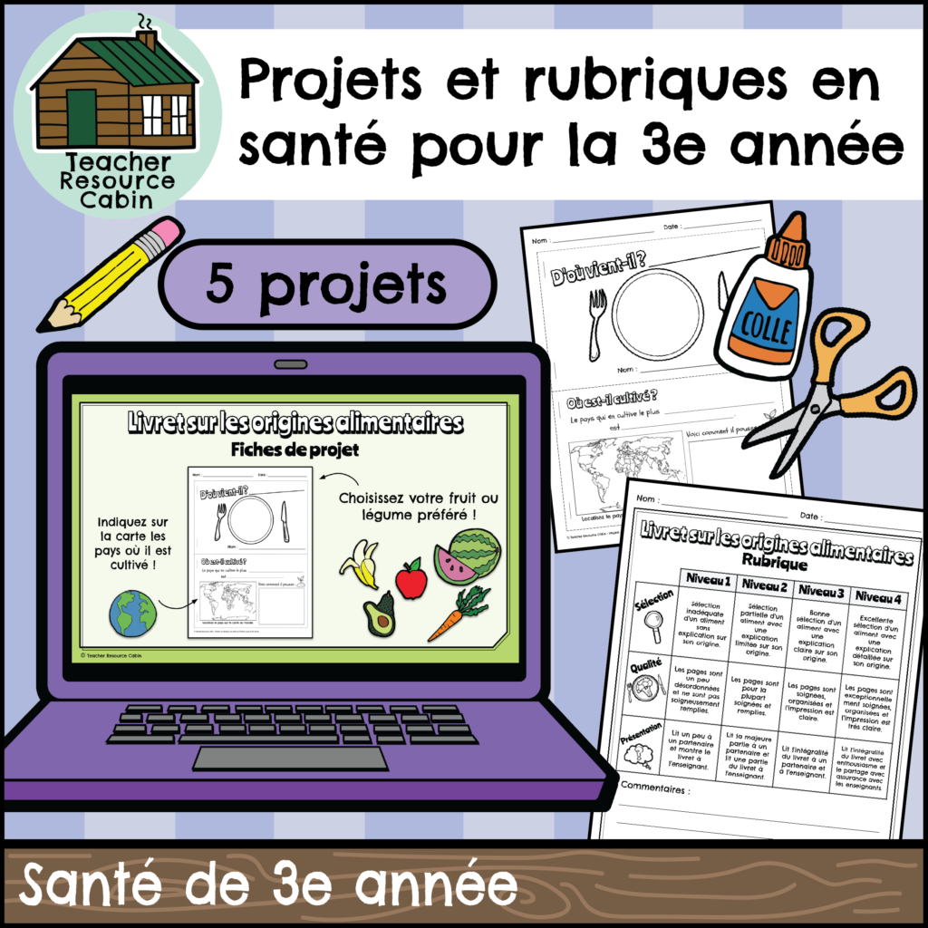 Grade 3 FRENCH Health Projects and Rubrics - Includes Google Slides ...